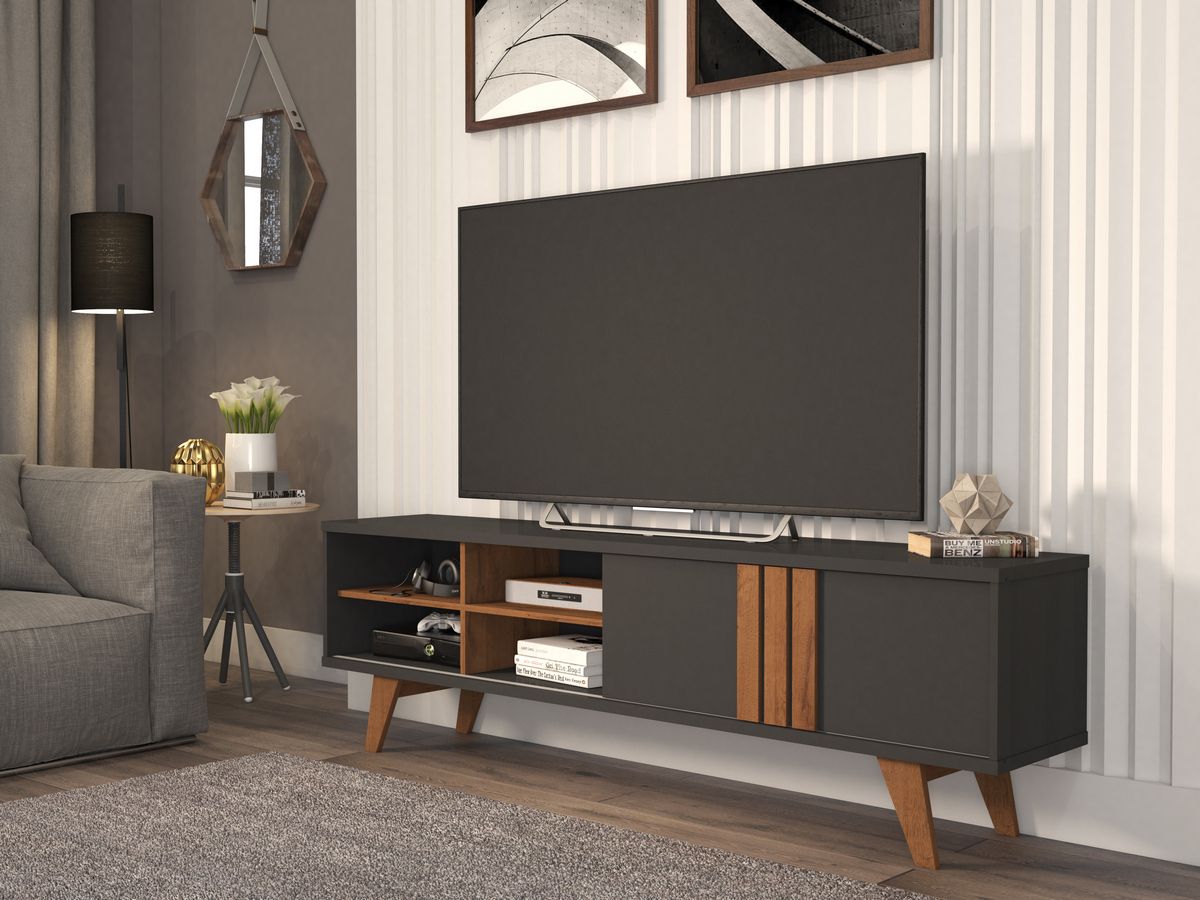 Rack para Tv 100% Mdf A 57 cm X L 180 cm X 38,5 cm com 1 Porta de ...