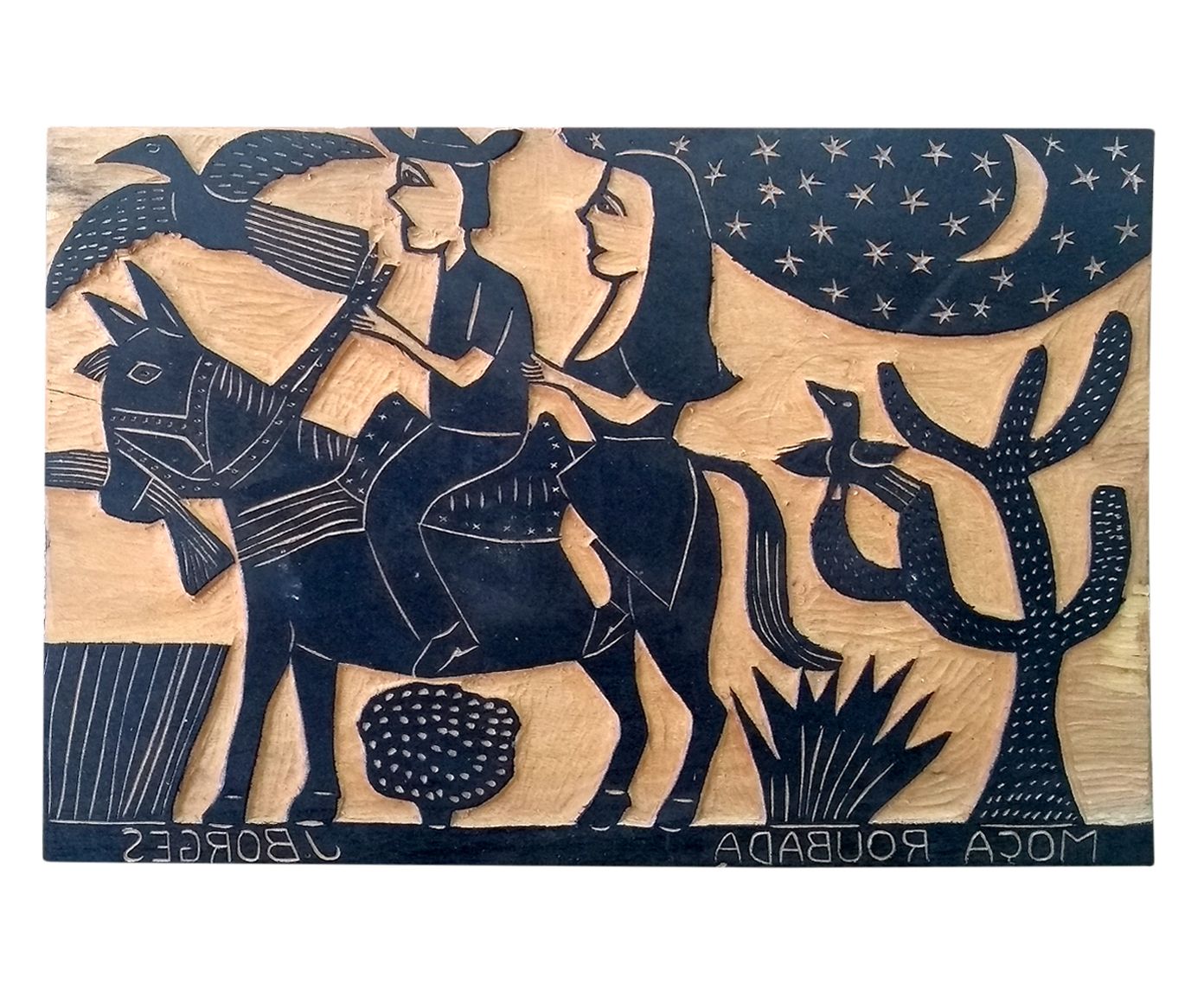 Matriz Xilogravura Moça Roubada - 53X33cm | Westwing.com.br
