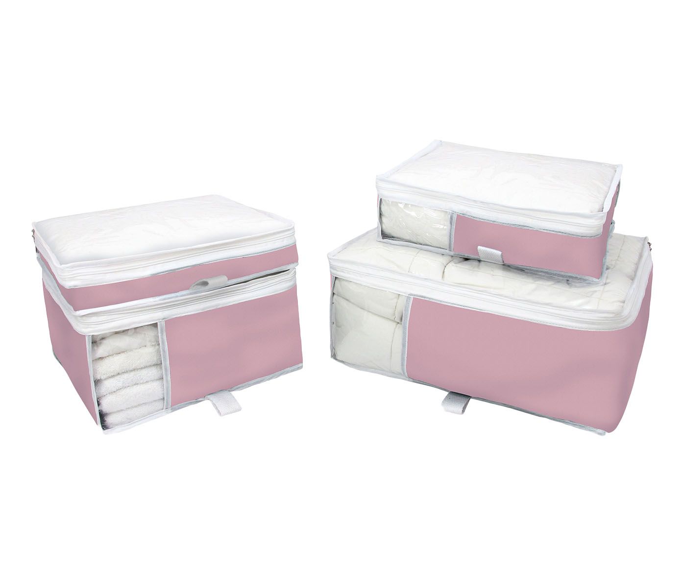 Jogo de Organizadores para Roupa de Cama Nicky Maxi - Rosa | Westwing ...