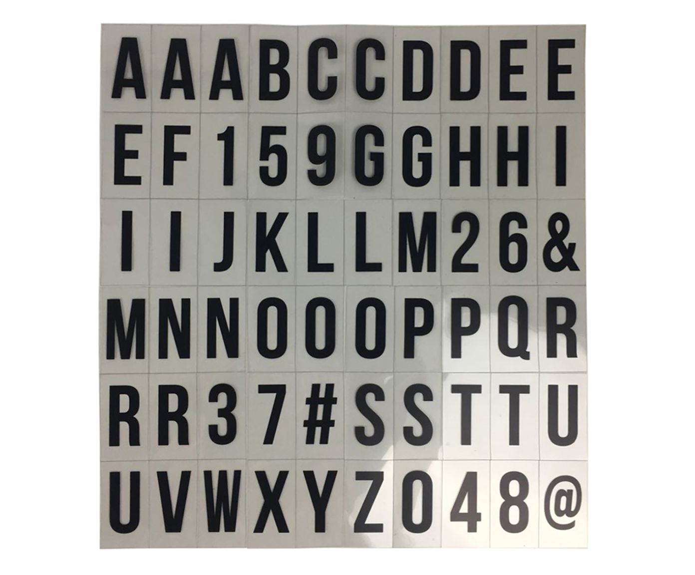 Cartela de Letras e Símbolos para Luminária de Mesa Nooren - 6,5X3,5cm ...